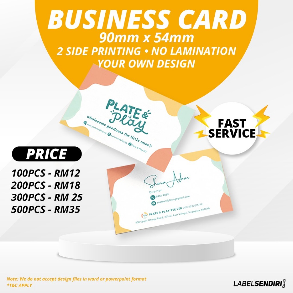 2 Side Name Card / Business Card Printing (x Design, only printing ...