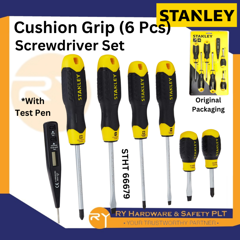STANLEY 66679 6Pcs Screwdriver Set with Test Pen | SET OF 6 WITH EXTRA ...