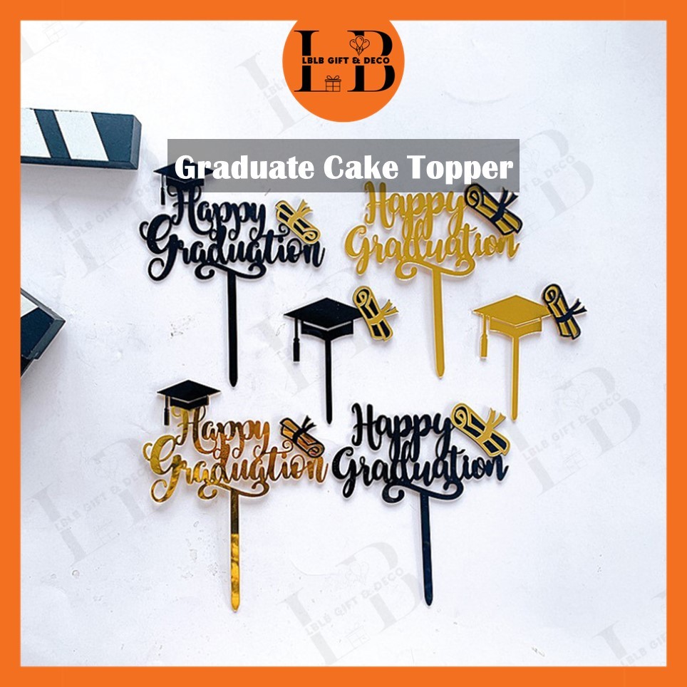 Happy Graduation Topper Graduate Acrylic Cake Topper Cake Decoration ...
