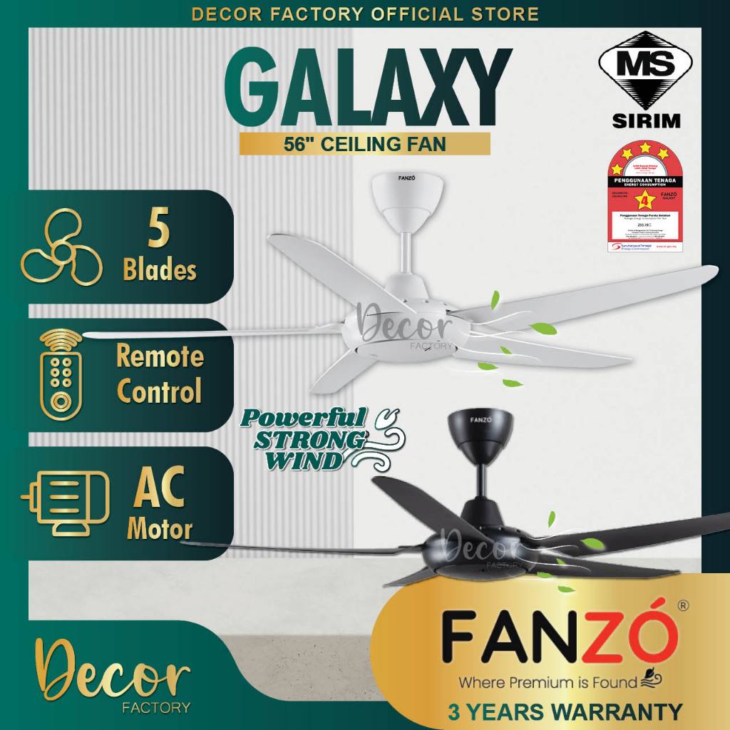 FANZÓ Fan FANZO GALAXY Fan 56" 5 Blades 5 Speed Timer Remote Control ...