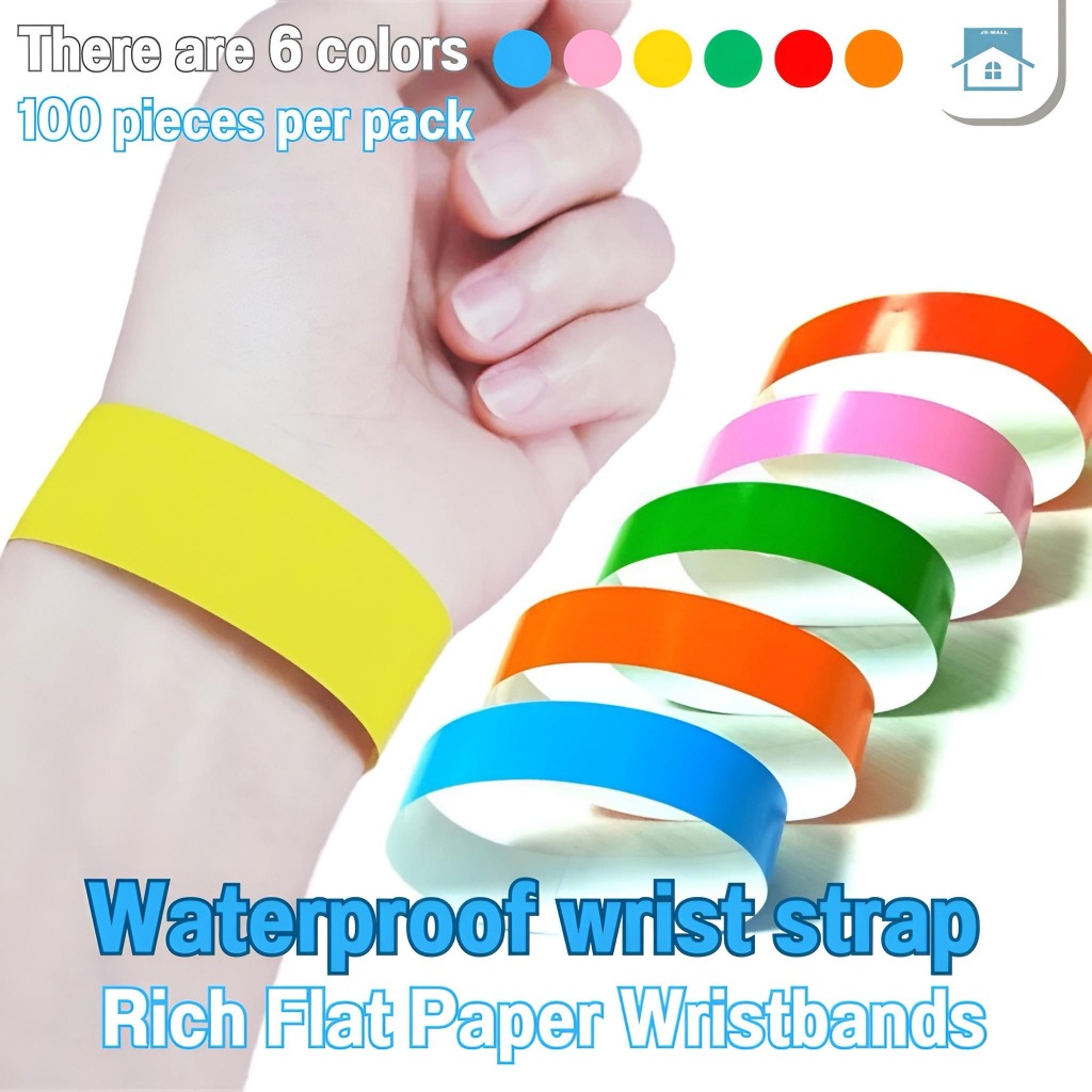 100pcs Waterproof Disposable Paper Wristbands Disposable Event Paper ...