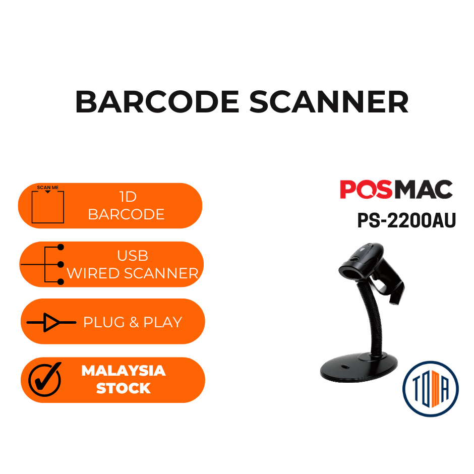 POSMAC PS-2200AU 1D Laser Barcode Scanner | Shopee Malaysia