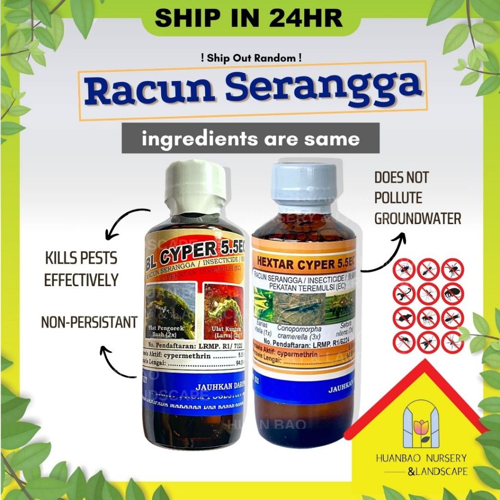 Hextar BL Cyper 5.5EC Racun Serangga Anti Semut Lalat Lipas Kuya Pokok Insecticide Repellent ...