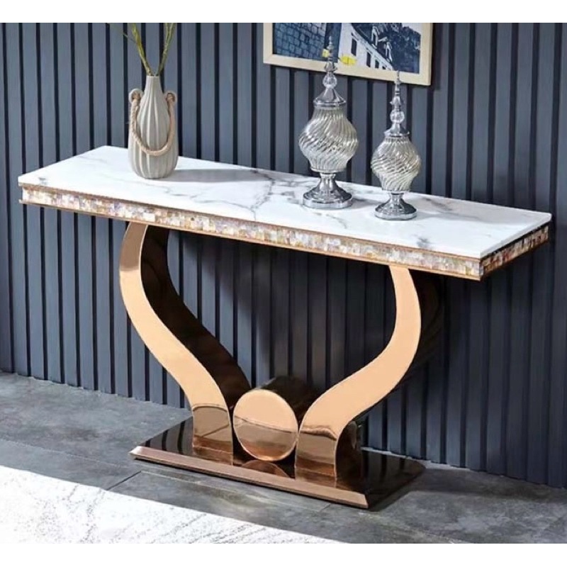 Modern Console Table Marble Scandinavian Stainless Steel Console Table ...
