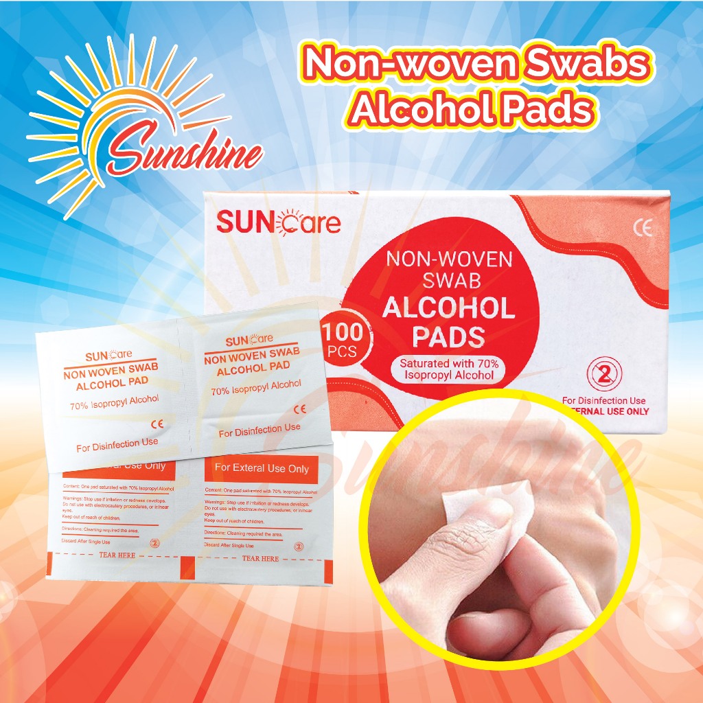 Suncare Alcohol Swabs Alcohol Pads [ 100pcs ] ( 70% Isopropyl Alcohol ) | Shopee Malaysia