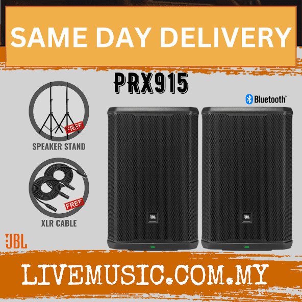JBL PRX915 15-inch Powered Loudspeaker With Speaker Stand And Cable ...