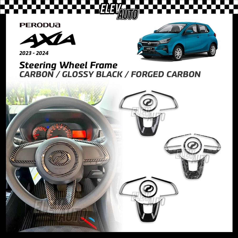 Perodua Axia 2023 2024 CARBON BLACK Steering Wheel Frame Interior ...