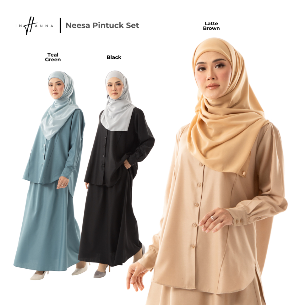 INHANNA Neesa Pintuck Blouse Skirt Set | Shopee Malaysia
