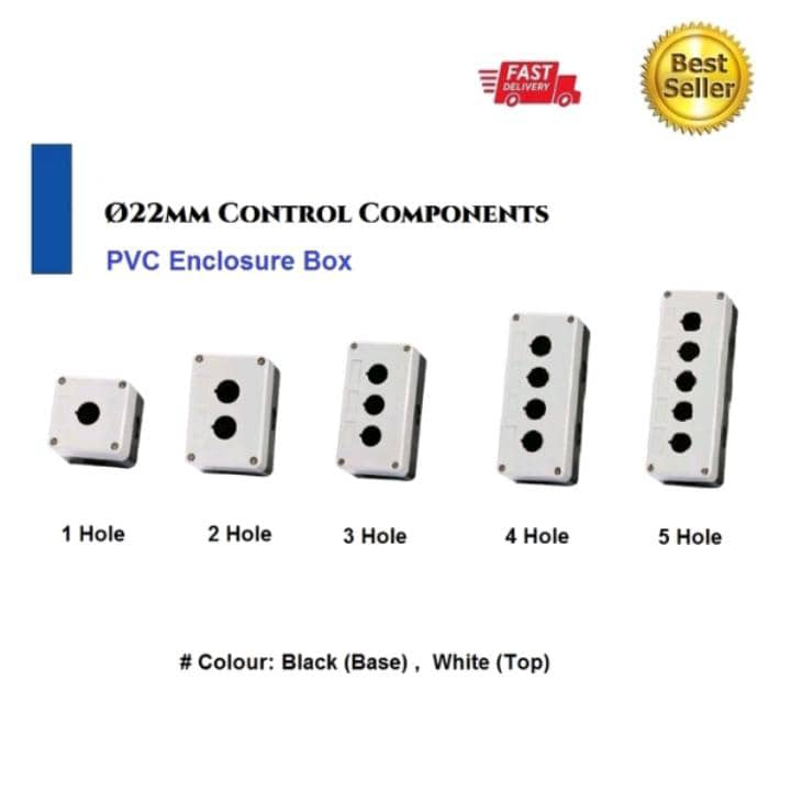 22MM PUSH BUTTON SWITCH CONTROL STATION HOLE BOXES/ ENCLOSURE 1H,2H,3H ...
