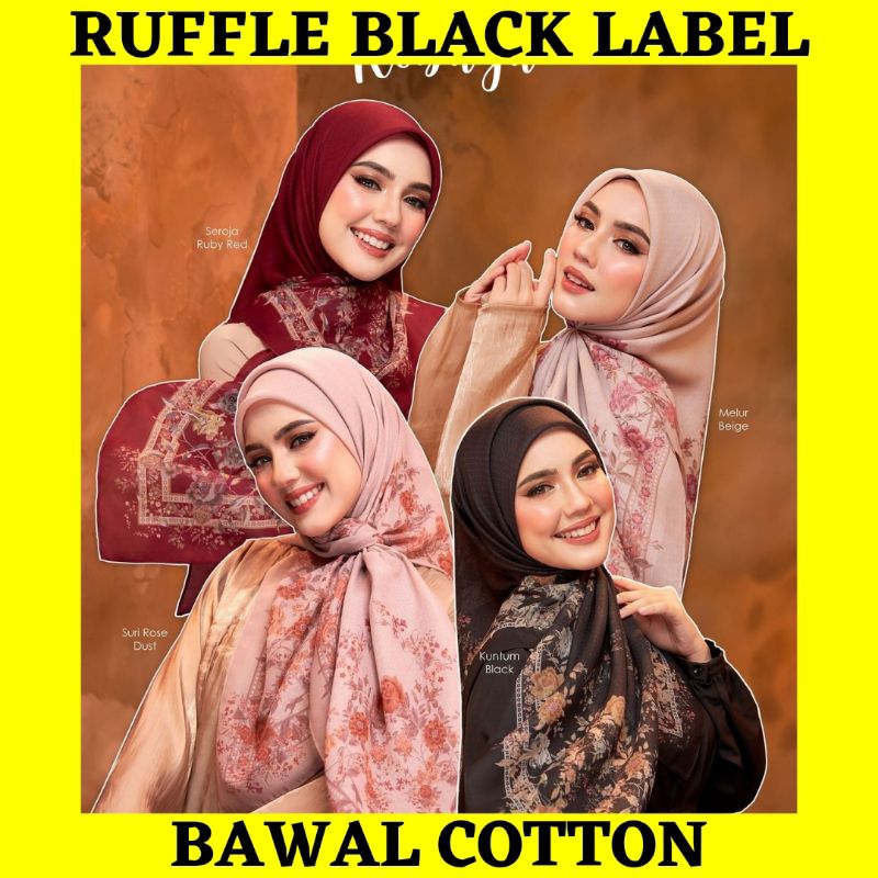 🔥SALES🔥TUDUNG RUFFLE BAWAL COTTON PRINTED KEBAYA SERIES | Shopee Malaysia