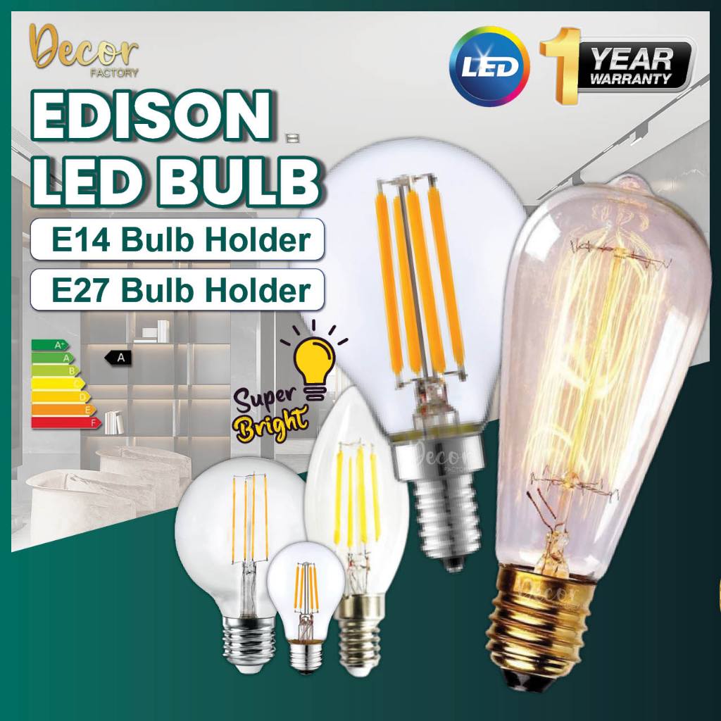 Edison Bulb LED Bulb 4W 40W C35 E14 / E27 LED Candle Bulb LED Edison Filament Bulb Edison Candle ...