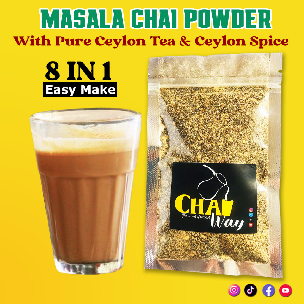 MASALA CHAI POWDER | CEYLON TEA WITH CEYLON SPICES | 50g (30 cups Tea ...