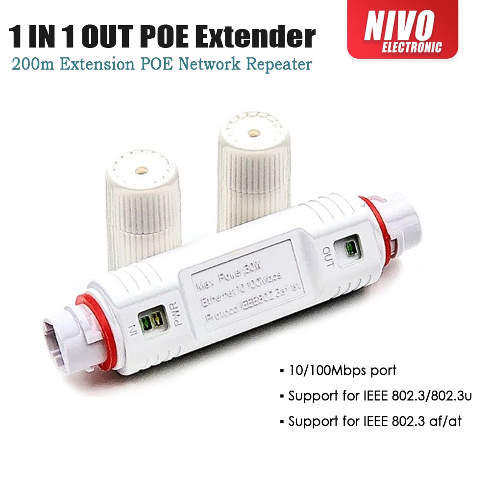 10/100M POE Ethernet Extender 250 meter transmission distance for IP ...