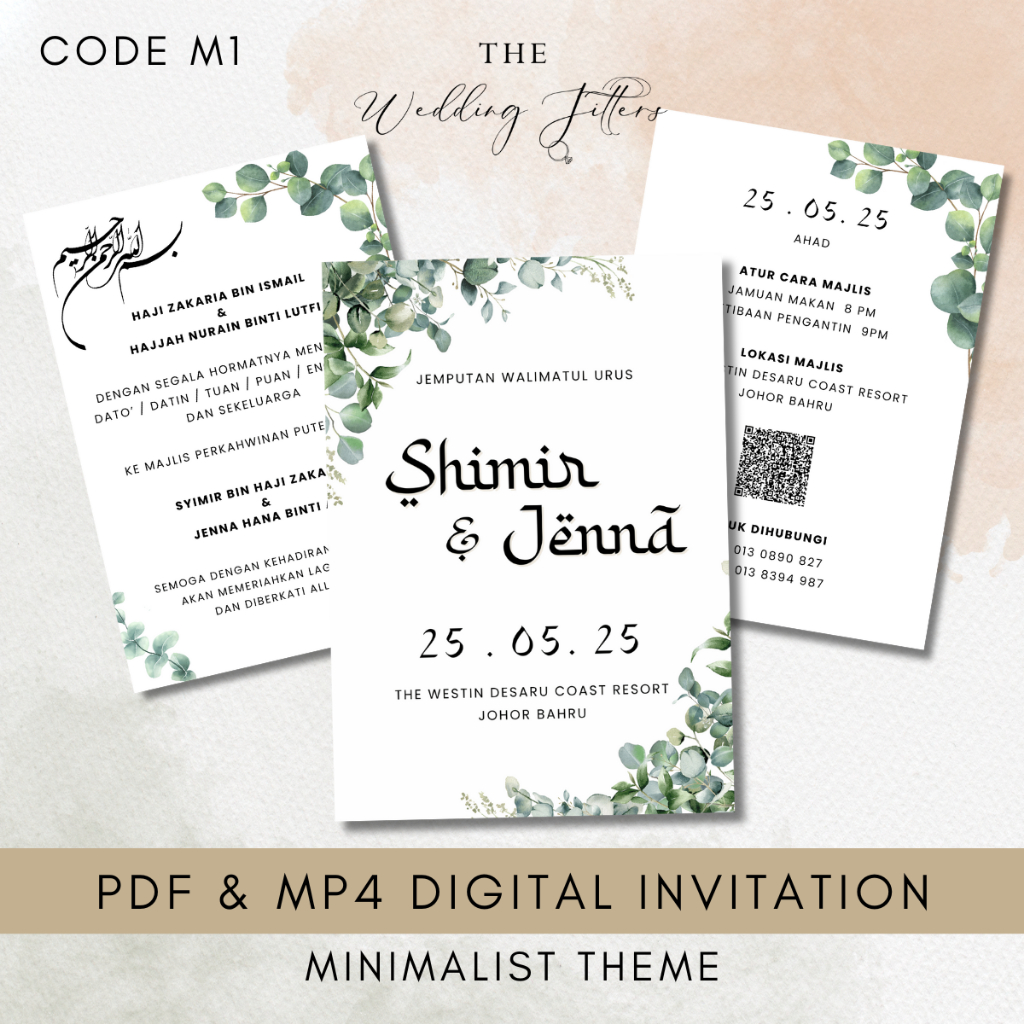 KAD KAHWIN DIGITAL | MINIMALIST WEDDING CARD | KAD JEMPUTAN PERKAHWINAN ...
