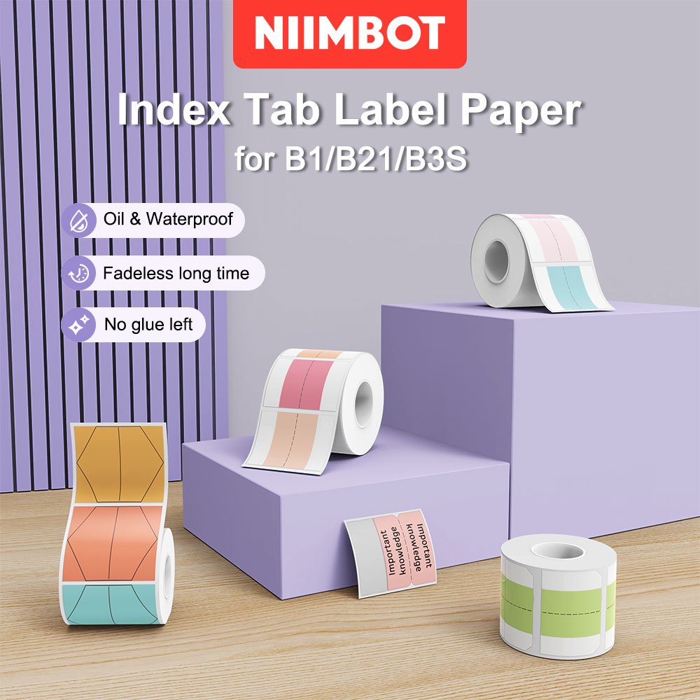 NIIMBOT B21 B1 B3S Bookmark Paper Marks Stickers Label Paper Waterproof Name Strip Name Sticker ...