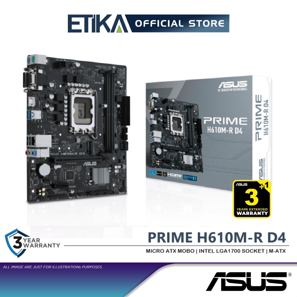 ASUS Prime H610M-R D4 | Micro ATX DDR4 Motherboard | Intel LGA1700 ...