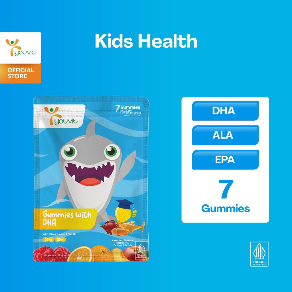 Youvit Kids DHA Gummy with Fish Oil 7 Days (7 Pcs) | Shopee Malaysia