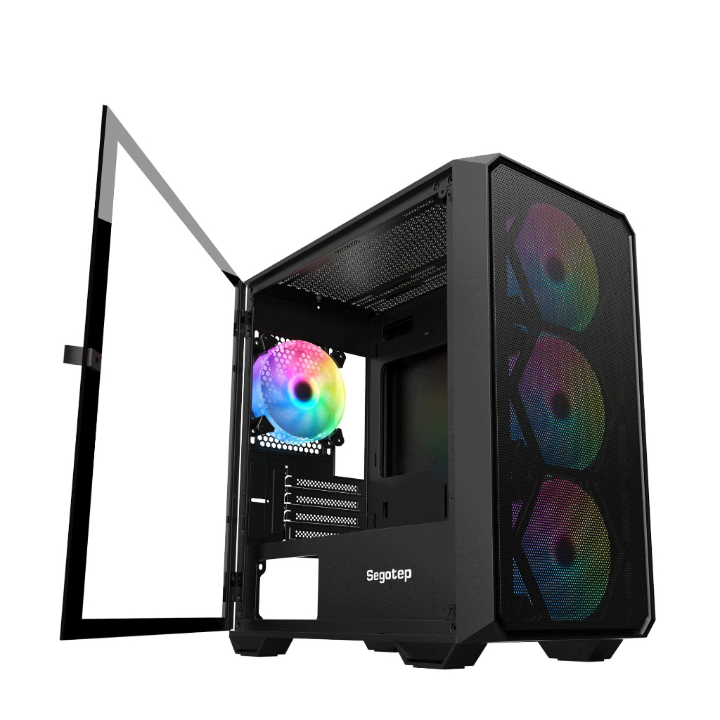 SEGOTEP ALPHA Tempered Glass M-ATX With RGB Fan Gaming Casing | Shopee ...