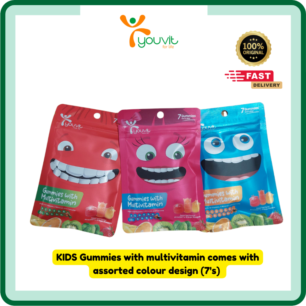 Youvit Kids Gummies with Multivitamin Assorted (7's) | 28g | EXP: 01/27 ...