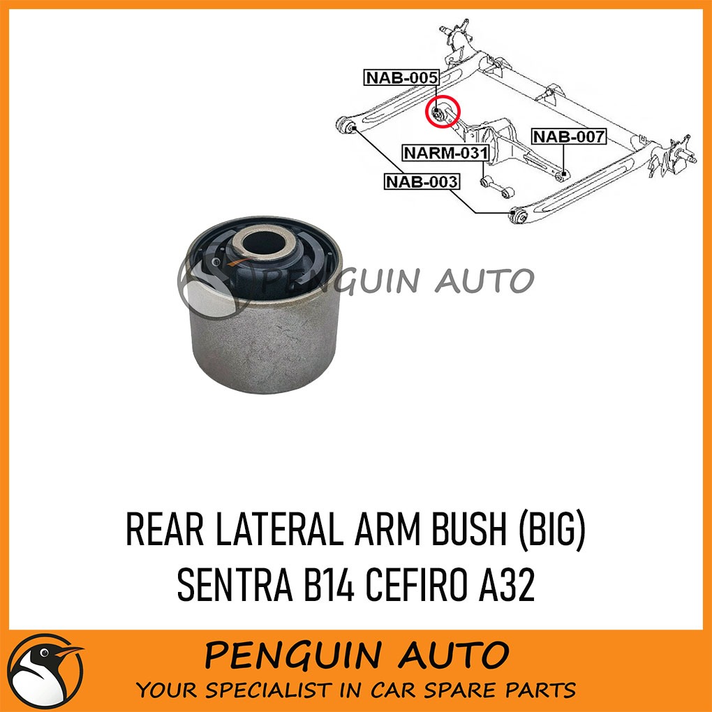 NISSAN SENTRA B14 CEFIRO A32 REAR LATERAL ARM BUSH BIG 55135-0M000 ...