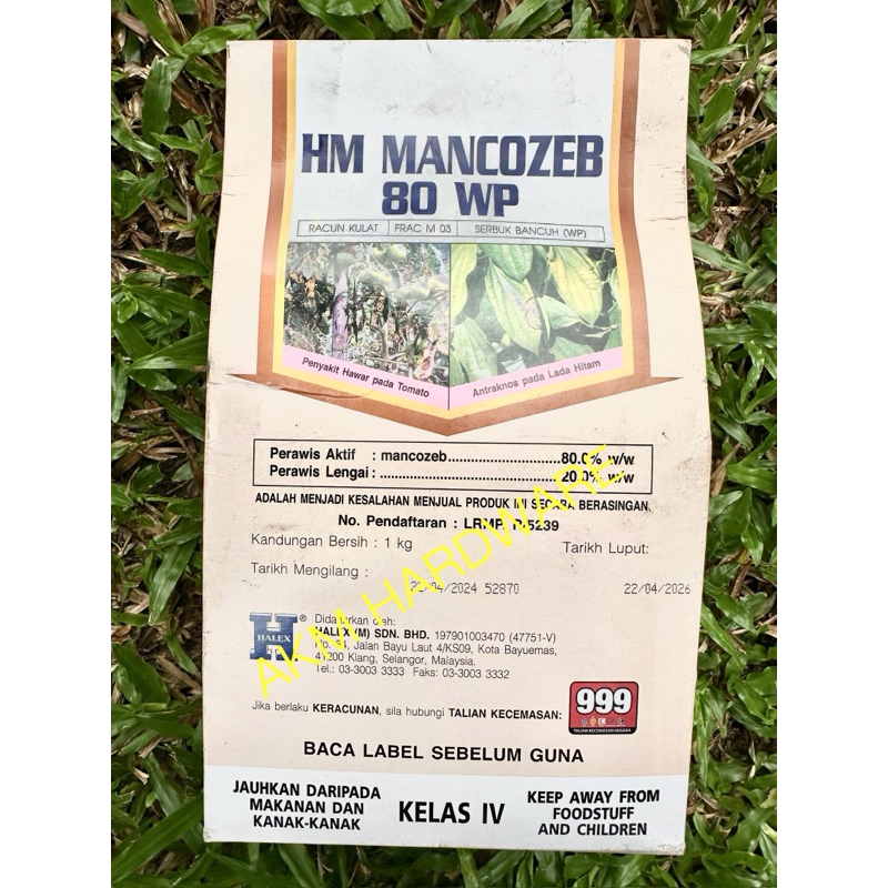 Halex MANCOZEB 80WP 1KG x 20bag racun kulat | Shopee Malaysia