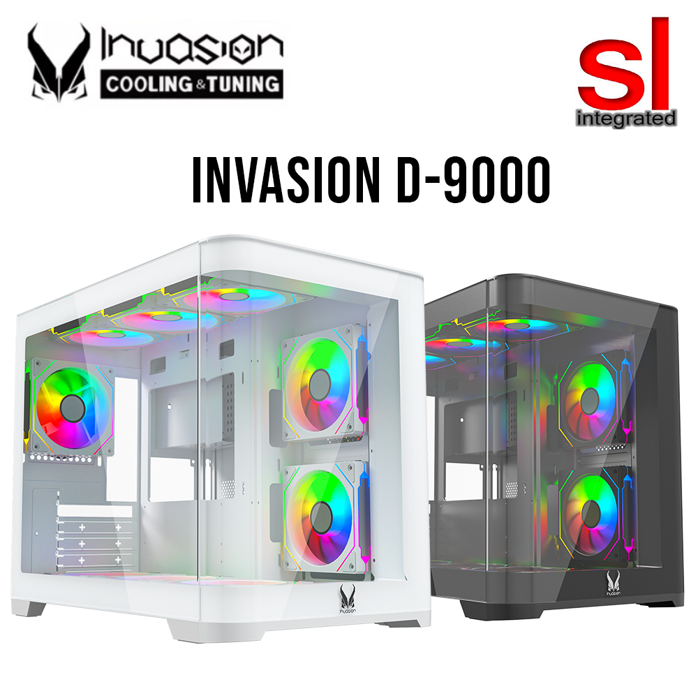 Invasion D-9000 Tempered Glass M-ATX Gaming Case - Black/White | Shopee ...