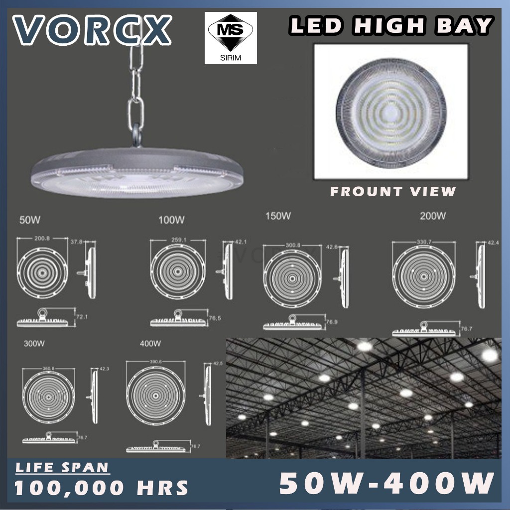 PLUTO LED HIGH BAY LIGHT 50W/100W/200W/300W (SIRIM) | Shopee Malaysia