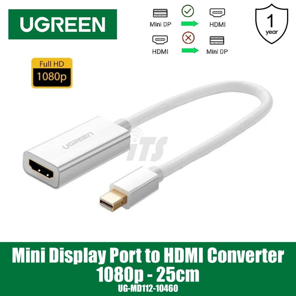 UGREEN Mini Display Port to HDMI Converter 25cm (1080p / 4K) | Shopee ...