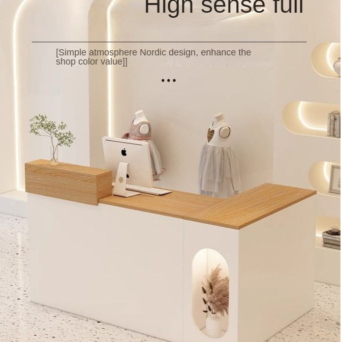 L-shape --Cashier Table Counter Store Cashier Reception Bar Table ...