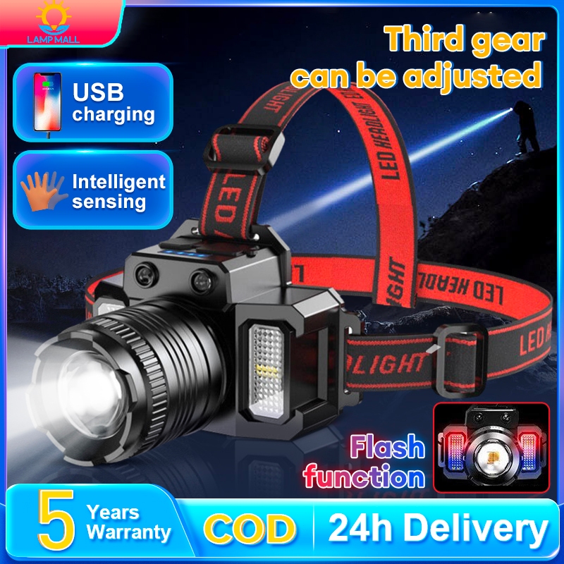 Super Bright 400W Large Circle Headlamp Fishing/Hunting/Camping USB ...