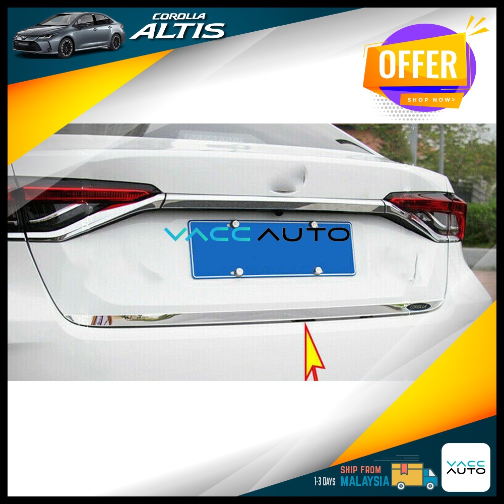 Toyota Altis E210 (2021 - 2025) Rear Bonnet Chrome Lining Rear Trunk ...