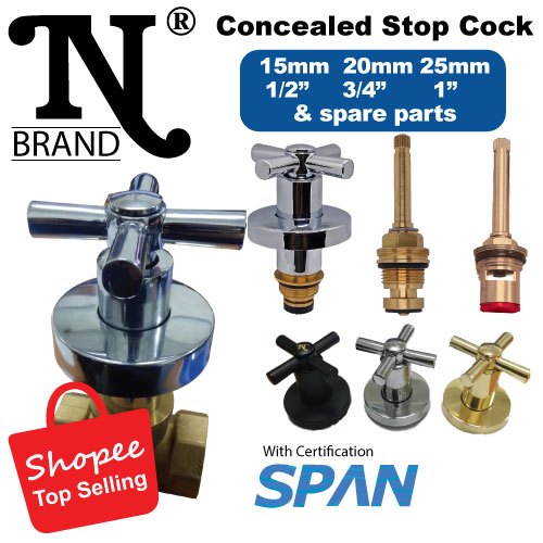 StopCock Stop Cock 1/2", 3/4", 1" /Cross Handle [GOLD/ Matte Black ...