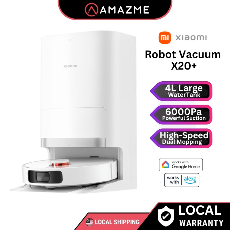 Xiaomi Robot Vacuum X20+ 6000Pa Suction Power 4L Water Tank LDS Laser ...