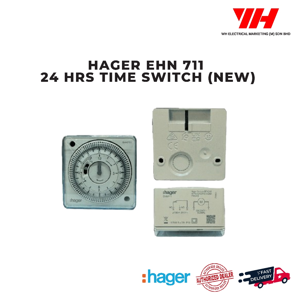 [SIRIM] HAGER EH711 / EHN711 16A 24hrs Timer Switch/ Time Switch | Shopee Malaysia