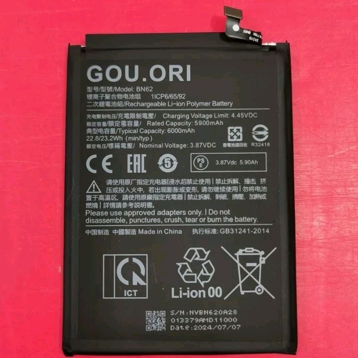 6000mAh Battery BN62 XIAOMI RedMi 9T POCO M3 BN 62 RdMi9T PO CO M 3 9 T ...
