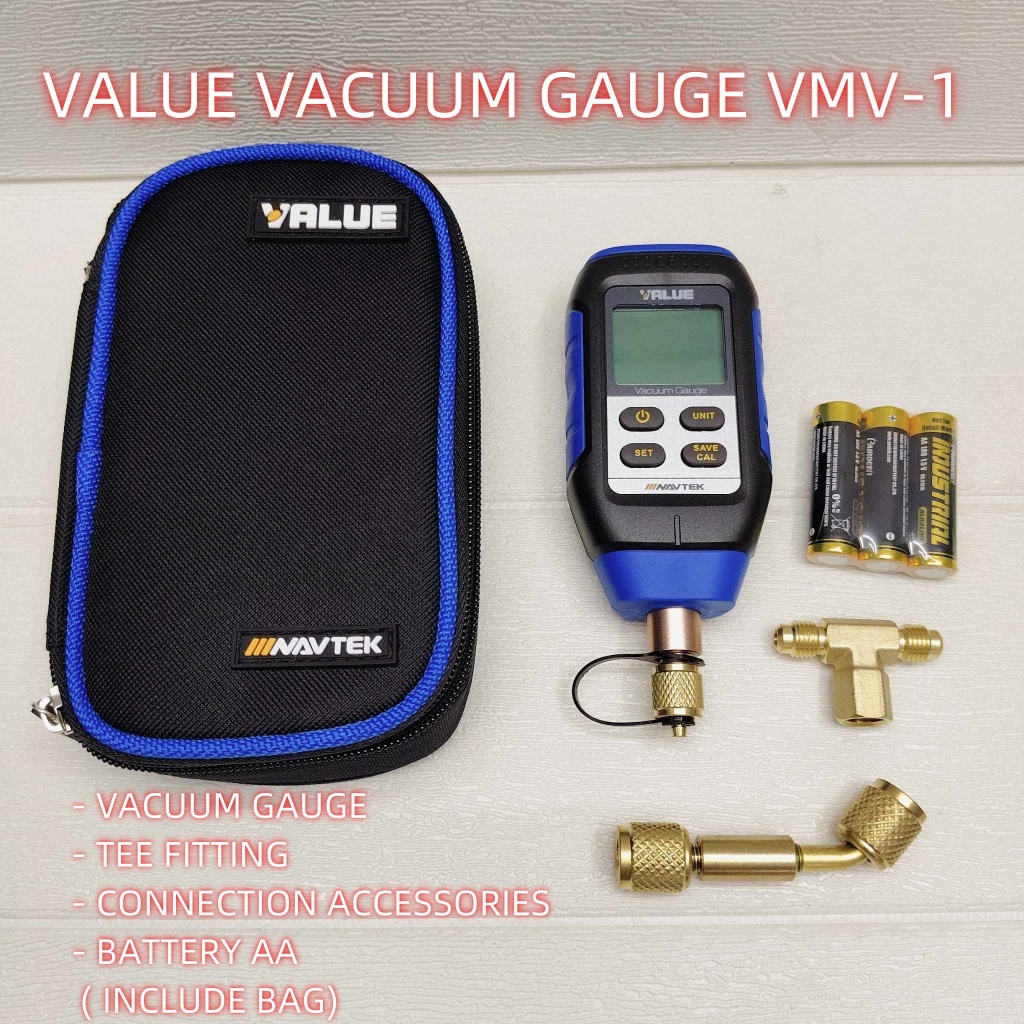 VALUE VACUUM GAUGE VMV-1/NAVTEK/ORIGINAL/MEASURE THE VACUUM PRESSURE/BEEP REMINDER/CHECK TEKANAN ...