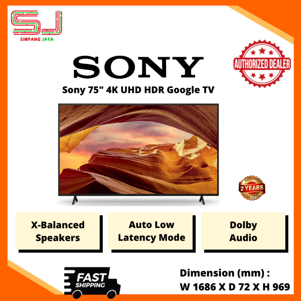 Sony 75" 4K UHD HDR Google TV | X-Balanced Speaker | Dolby Audio | KD ...