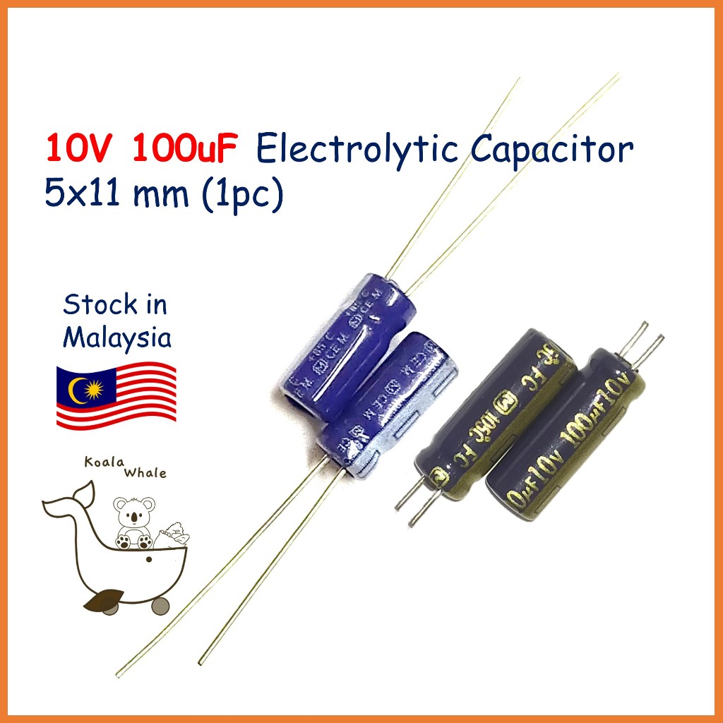 10V 100uF Electrolytic Capacitor Kapasitor 5x11 mm (1pc) | Shopee Malaysia