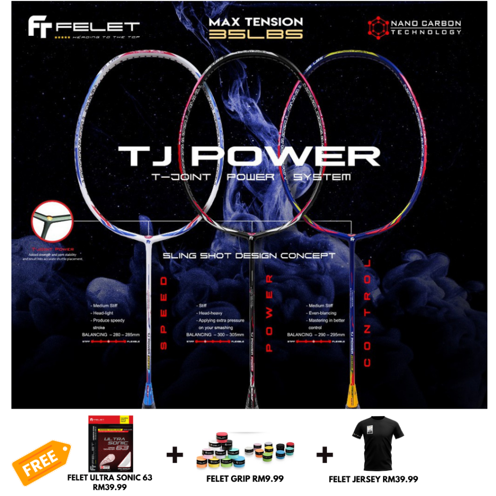 Felet Tj Power [Power/Control/Speed] Badminton Racquet 4u Badminton ...