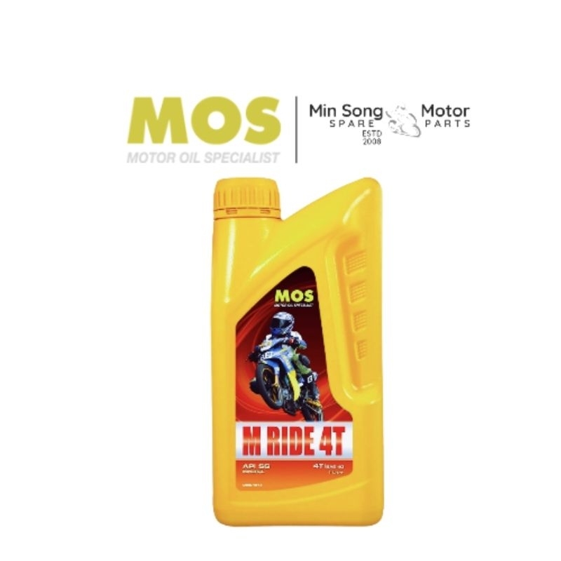 🔥MOS M RIDE 4T SAE 40 API SG 1L 1 LITRE MINERAL ENGINE OIL MINYAK HITAM ...