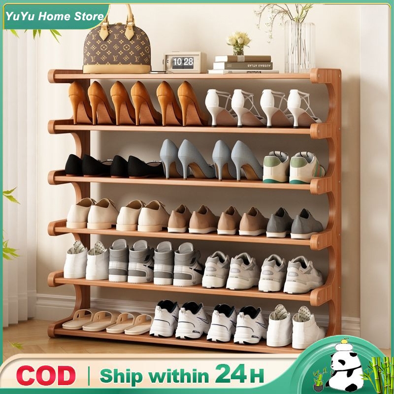 Bamboo Shoe Rack Organizer Multi-Functional Tier Bamboo Stackable Shoes ...