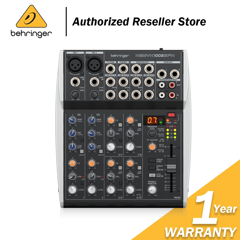 Behringer XENYX 1002SFX Premium Analog 10-Input Mixer with USB Audio ...