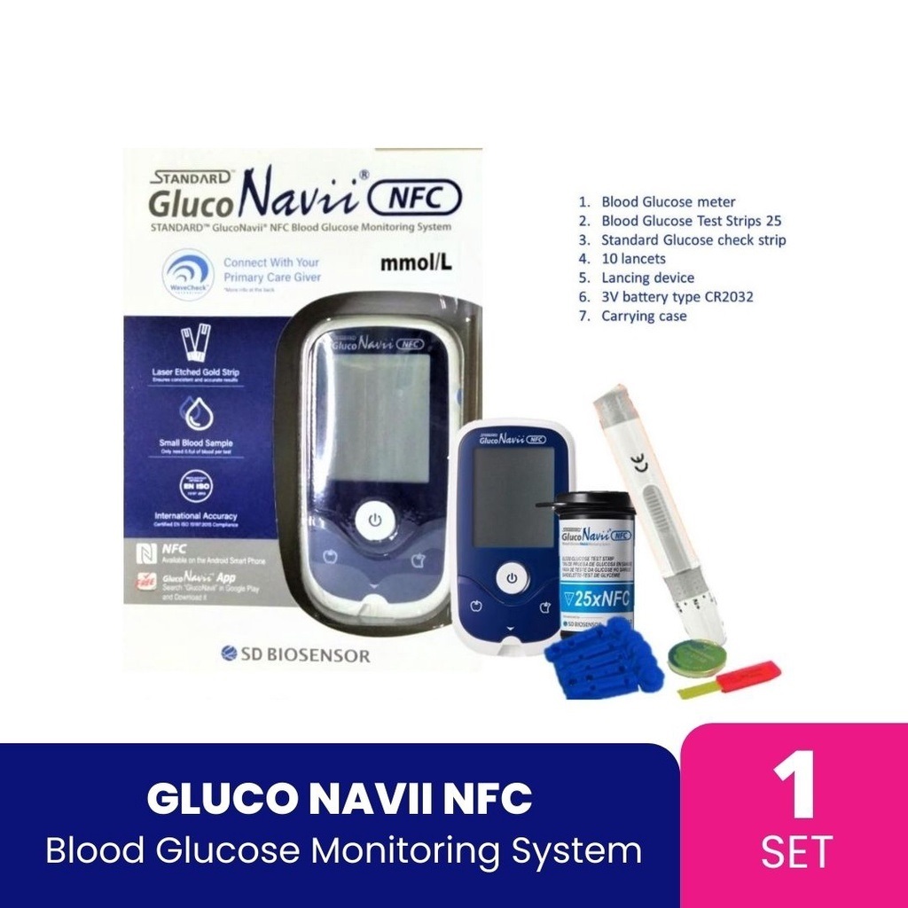 Gluco Navii NFC Glucometer Starter Kit (Blood Glucose Monitor) | Shopee ...