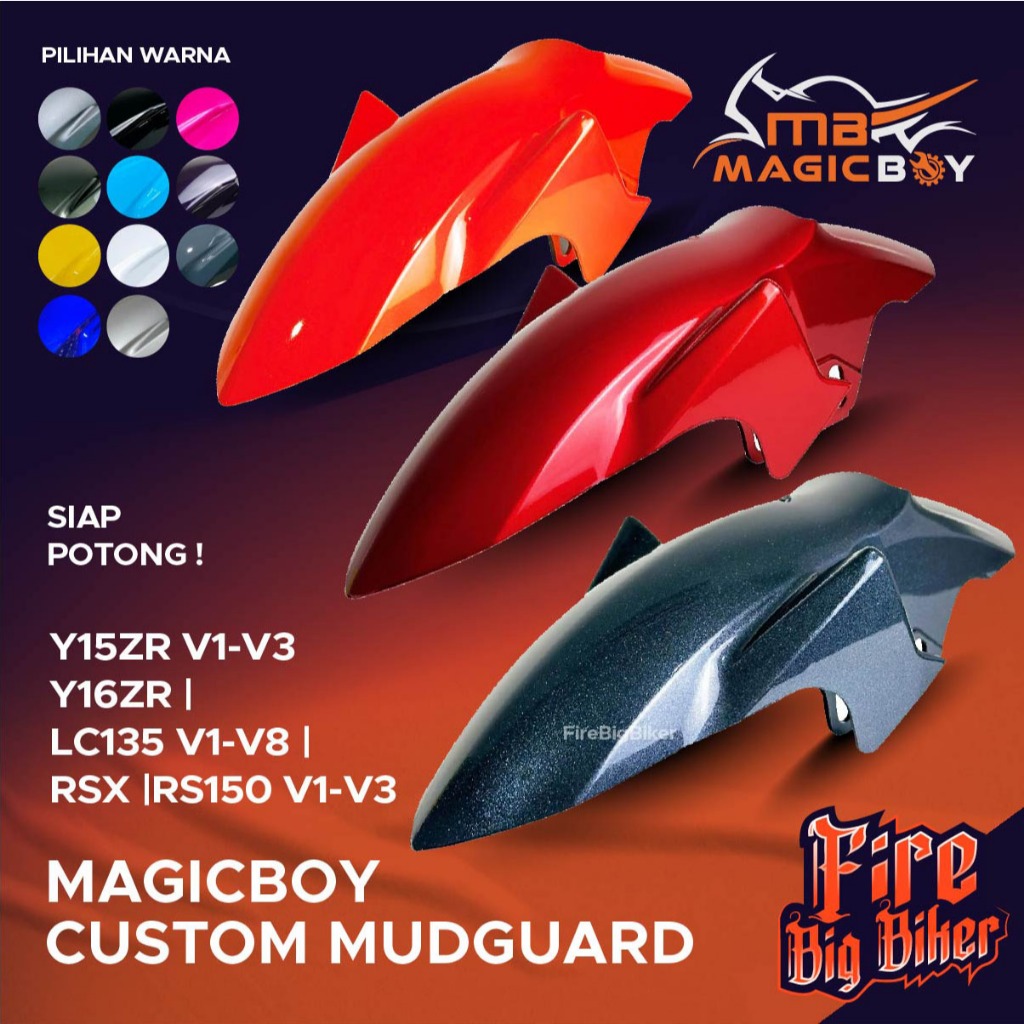BIG BIKER Mudguard Custom Siap Potong Magic Boy Y15ZR Y16ZR LC135 v1 v2 ...