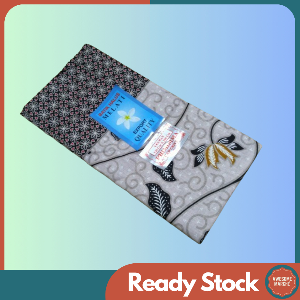 Kain Batik Sarung Sarong Corak Bunga Batik Halus Melati 120x200 260g ...