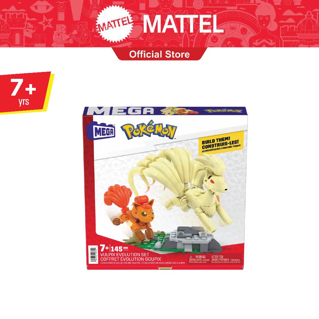 MEGA Pokémon Vulpix Evolution Set (145 Pieces) With 2 Poseable Action ...