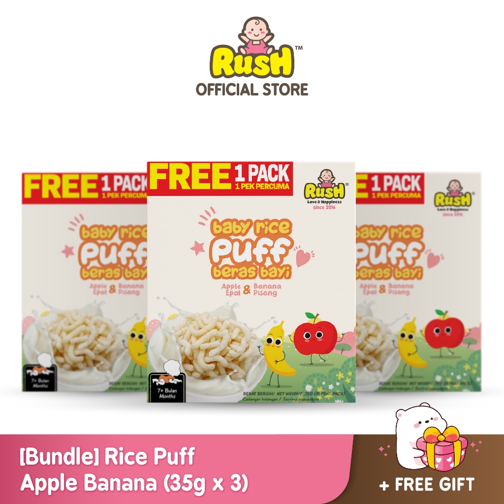 Rush Baby Rice Puff Apple Banana (3 box x 30g) | Shopee Malaysia