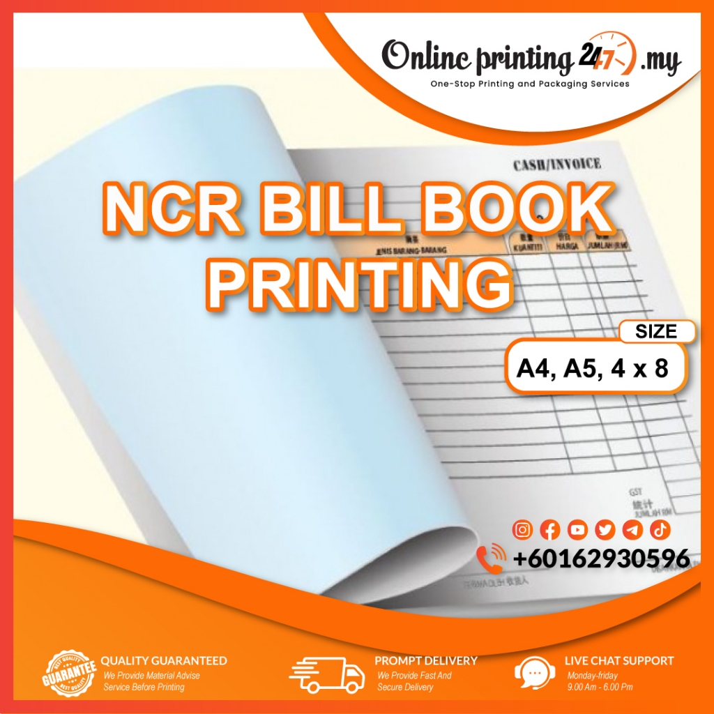 Custom Bill Book A4 / A5 (2ply, 3ply) Customize 1 Colour Receipt Book ...