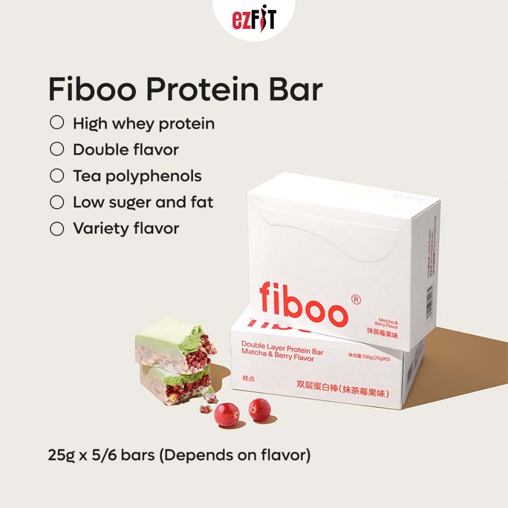 EzFit Fiboo Protein Bar 25g No Sugar Whey Protein Meal Replacement energy bars Fat Loss 蛋白棒 ...