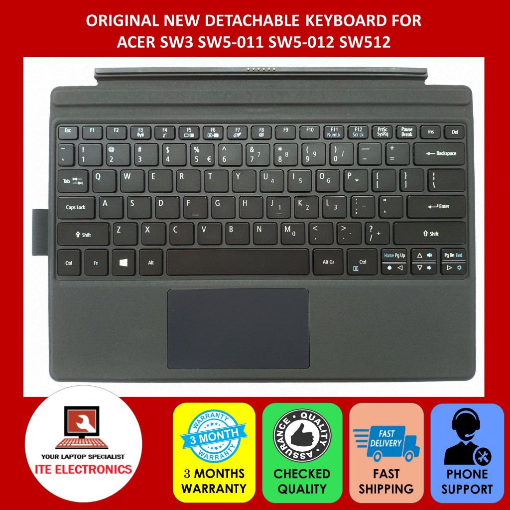ORIGINAL NEW ACER SW3 SW5-011 SW5-012 SW512 TABLET BLACK DETACHABLE ...
